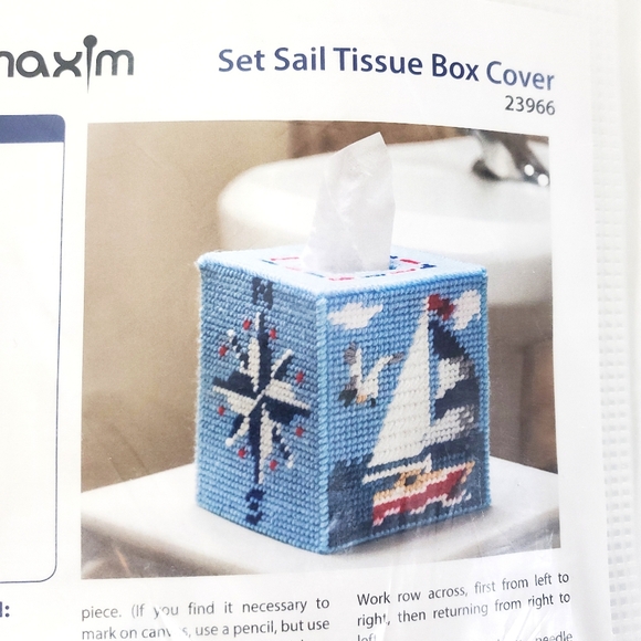 Mary Maxim | Office | Mary Maxim Set Sail Tissue Box Cover Plastic ...